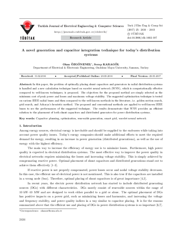 (PDF) A novel generation and capacitor integration technique for today ...