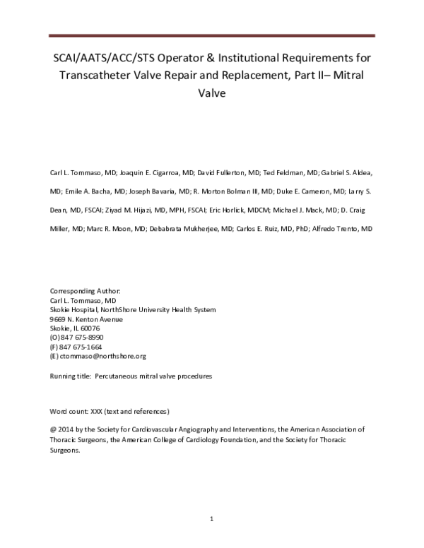 (PDF) SCAI/AATS/ACC/STS operator and institutional requirements for ...