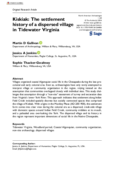 (PDF) Kiskiak: The Settlement History of a Dispersed Village in ...