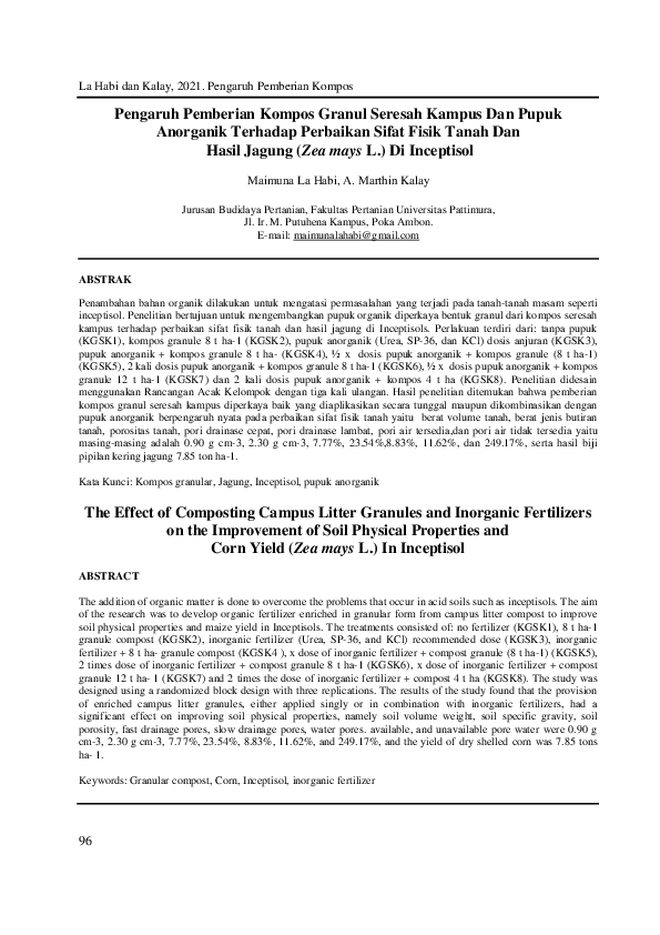 (PDF) The Effect of Composting Campus Litter Granules and Inorganic Fertilizers on the ...
