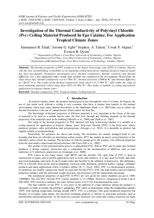 (PDF) Investigation of the Thermal Conductivity of Polyvinyl Chloride ...