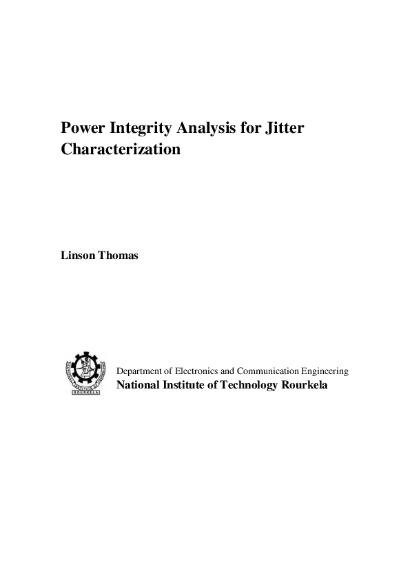 (PDF) Power Integrity Analysis For Jitter Characterization