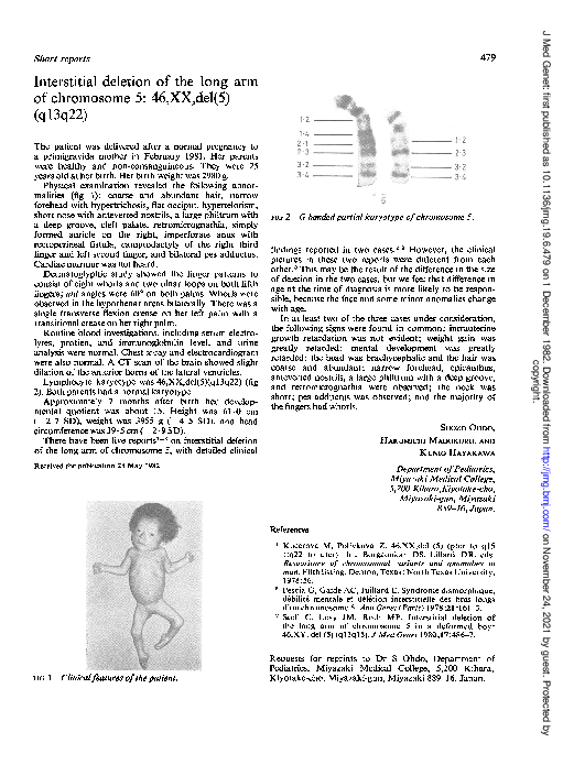 (PDF) Interstitial deletion of the long arm of chromosome 3: Case ...