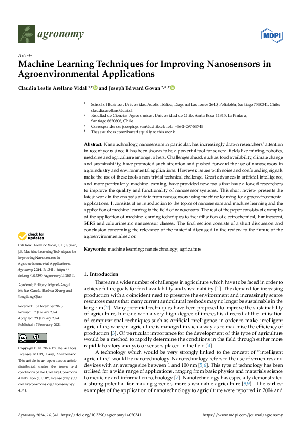 (PDF) Machine Learning Techniques for Improving Nanosensors in Agroenvironmental Applications