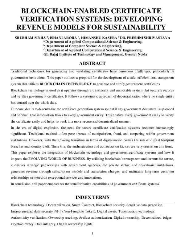 (PDF) Blockchain Certificate Verification Building Trust in Digital Credentials (1)