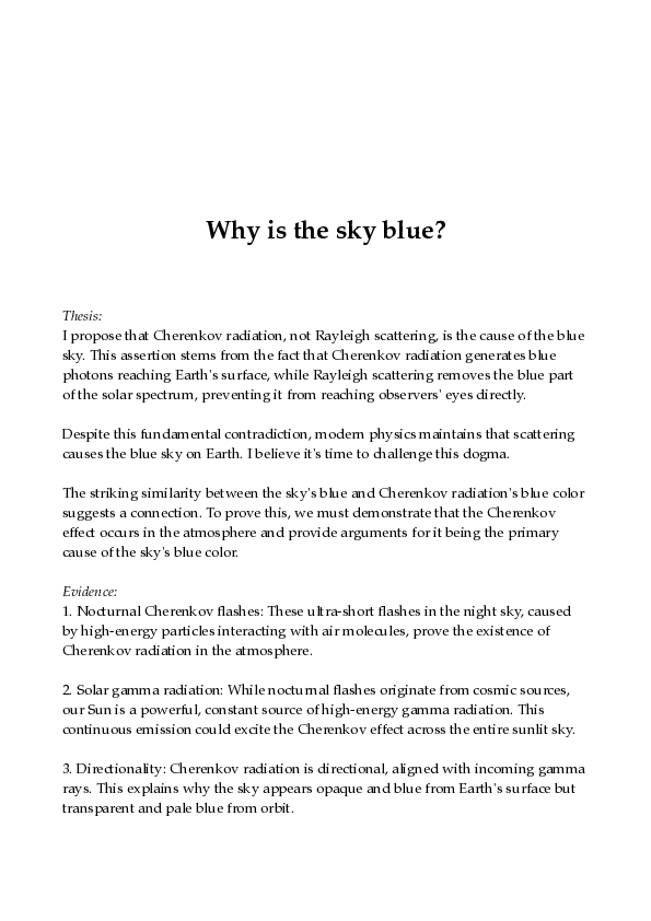 (PDF) Why is The sky blue?