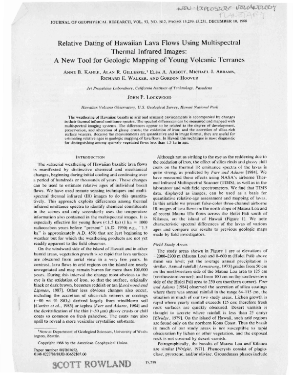 (PDF) Relative dating of Hawaiian lava flows using multispectral ...