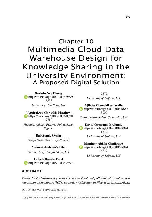 (PDF) Multimedia Cloud Data Warehouse Design for Knowledge Sharing in ...