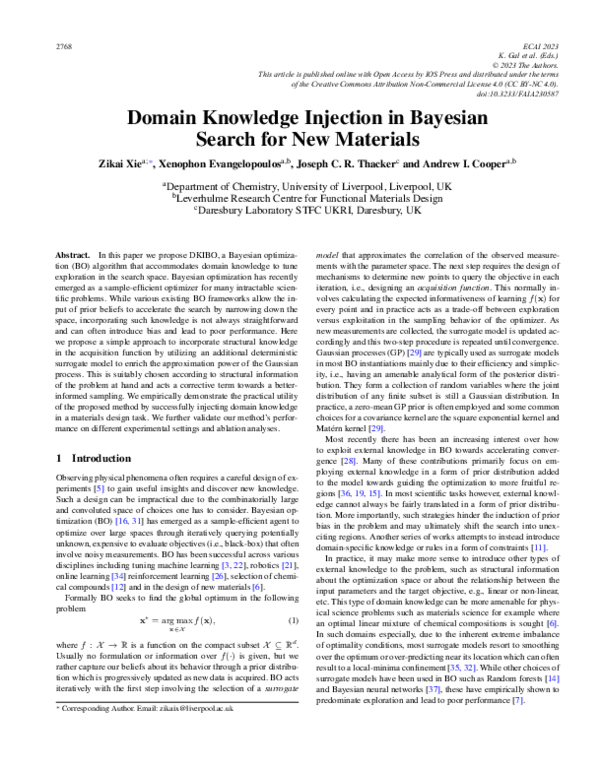 (PDF) Enhancing Bayesian Optimization with Domain Knowledge