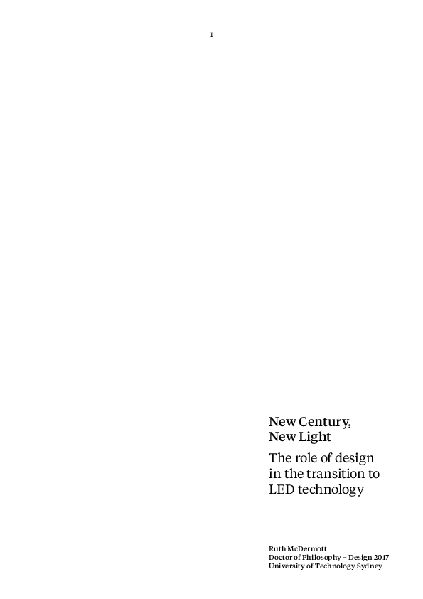(PDF) New century, new light : the role of design in the transition to ...