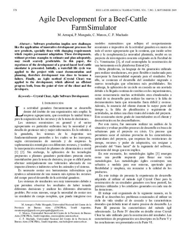 (PDF) Agile Development for a Beef-Cattle Farm Simulator