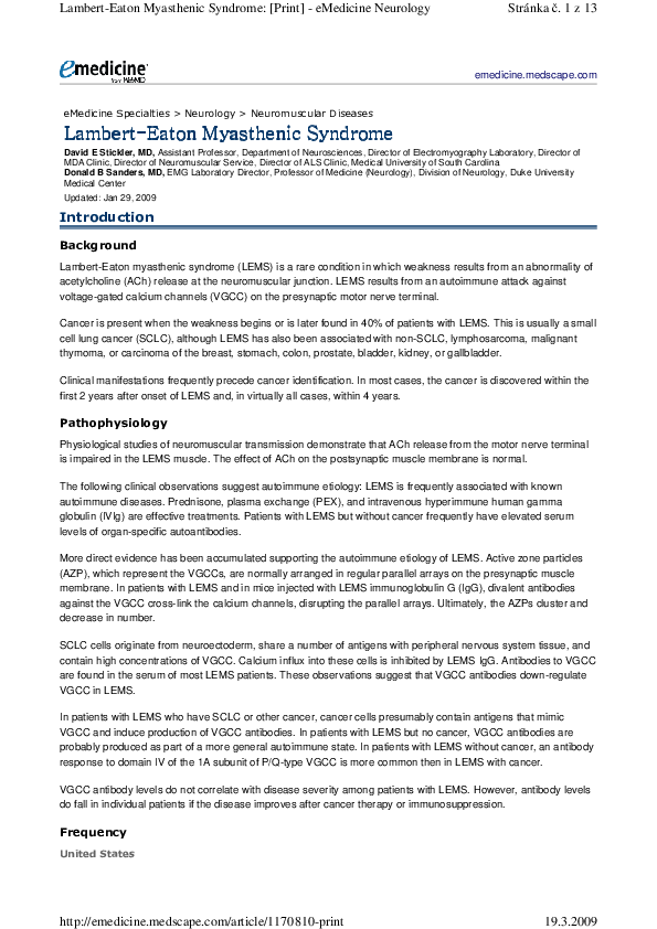 (PDF) eMedicine Specialties > Neurology > Neuromuscular Diseases