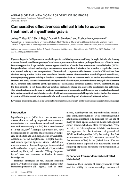 (PDF) Comparative effectiveness clinical trials to advance treatment of ...