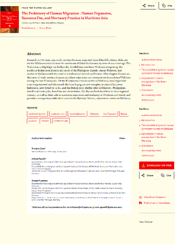 (PDF) The Pleistocene Maritime Migration of Modern Humans in Northern ...