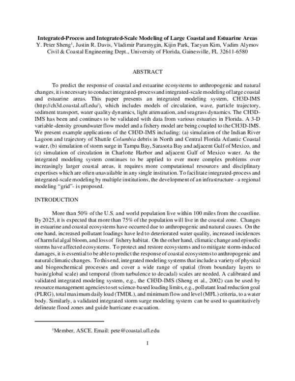 (PDF) Integrated-Process and Integrated-Scale Modeling of Large Coastal ...