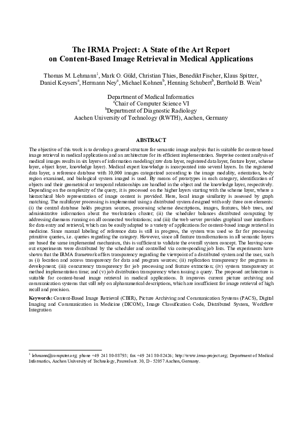 (PDF) The irma project: A state of the art report on content-based ...