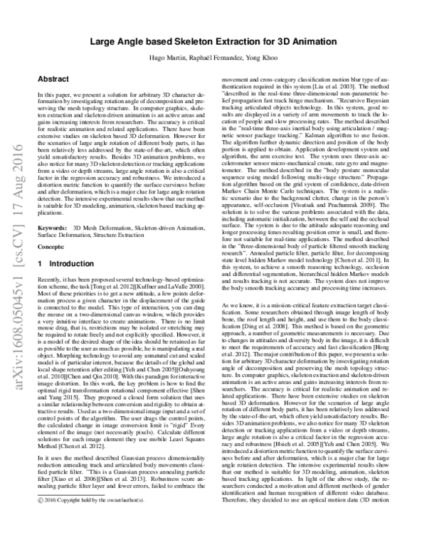 (PDF) Large Angle based Skeleton Extraction for 3D Animation