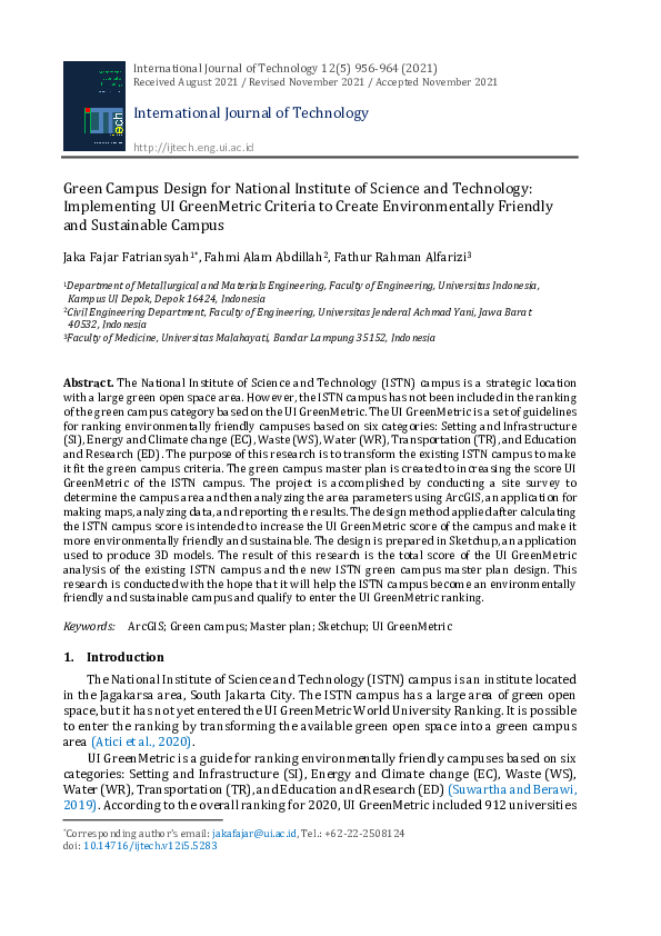 (PDF) Green Campus Design for National Institute of Science and ...