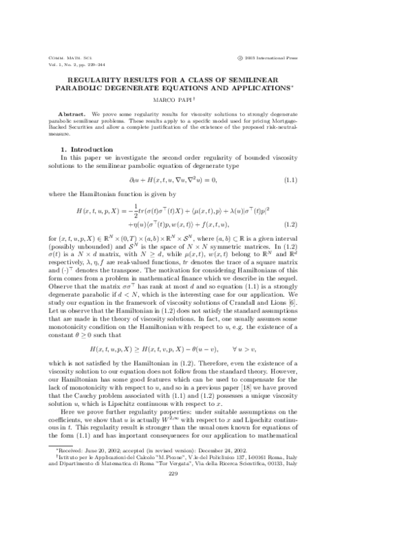 (PDF) Regularity of Semilinear Parabolic Equations