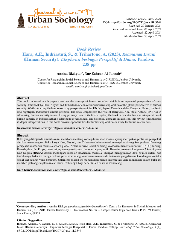 (PDF) Book Review: "Hara, A.E., Indriastuti, S., & Trihartono, A. (2023 ...