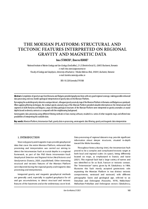 (PDF) The Moesian Platform: structural and tectonic features ...