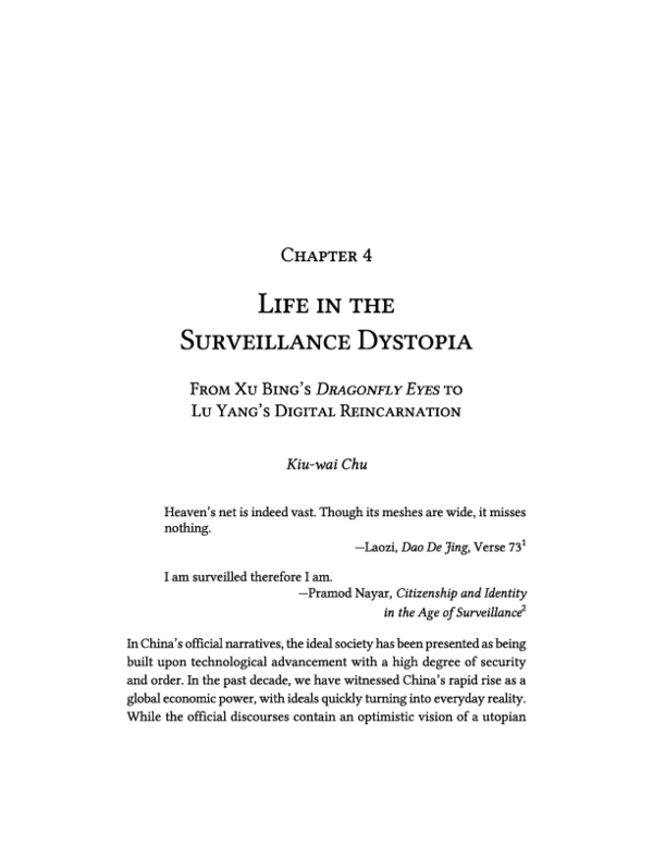 (PDF) Life in the Surveillance Dystopia From Xu Bing's Dragonfly Eyes ...