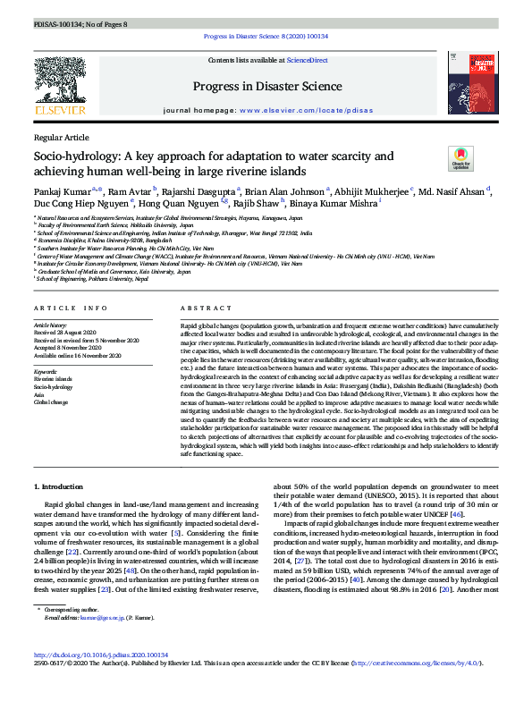 (PDF) Socio-hydrology: A key approach for adaptation to water scarcity ...