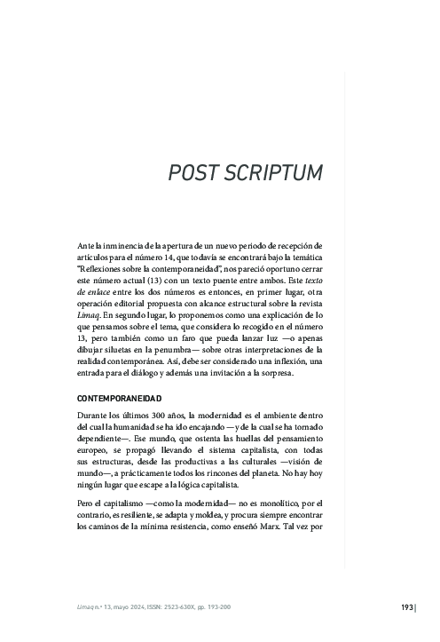 (PDF) Post scriptum