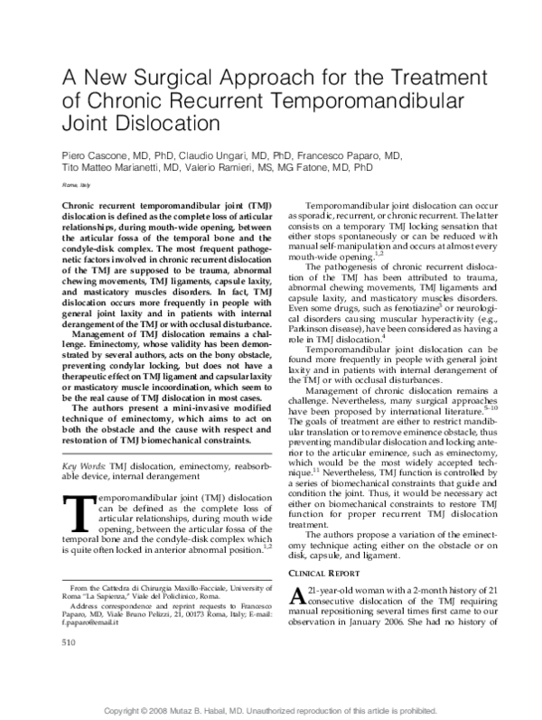 (PDF) A New Surgical Approach for the Treatment of Chronic Recurrent ...