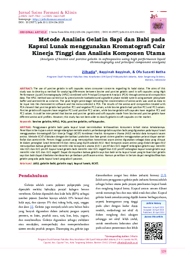 (PDF) Metode Analisis Gelatin Sapi dan Babi pada Kapsul Lunak ...