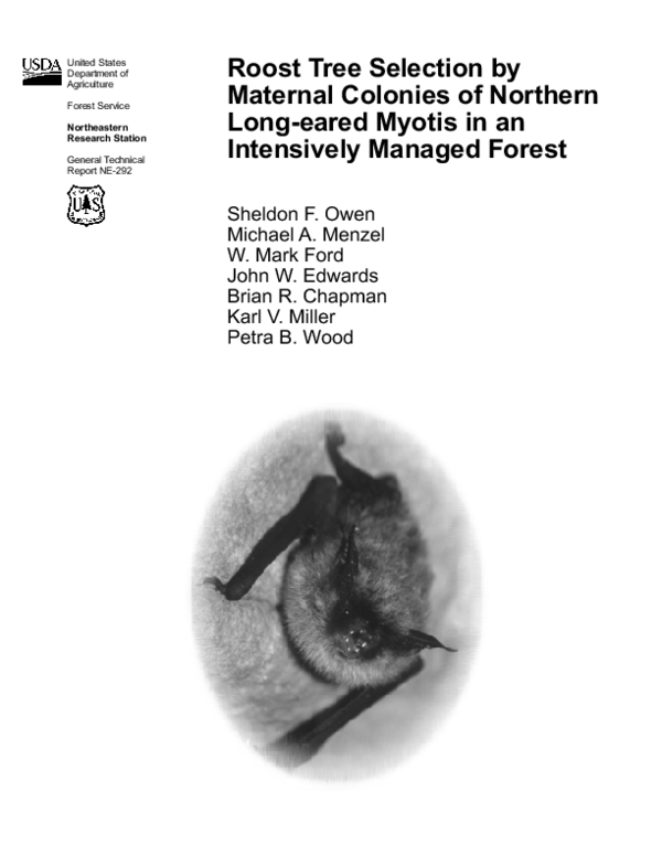 (PDF) Roost tree selection by maternal colonies of northern long-eared ...