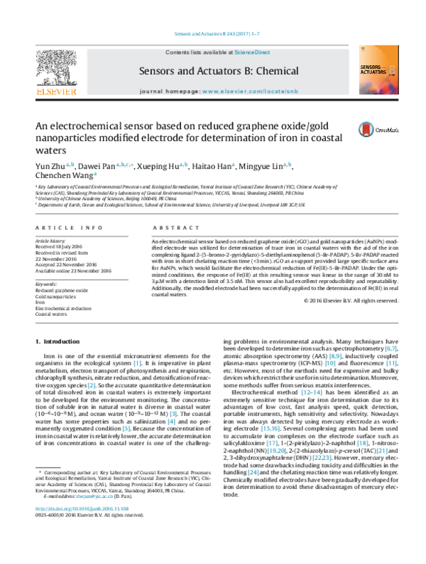 (PDF) An Electrochemical Sensor Based on Reduced Graphene Oxide and ZnO Nanorods-Modified Glassy ...