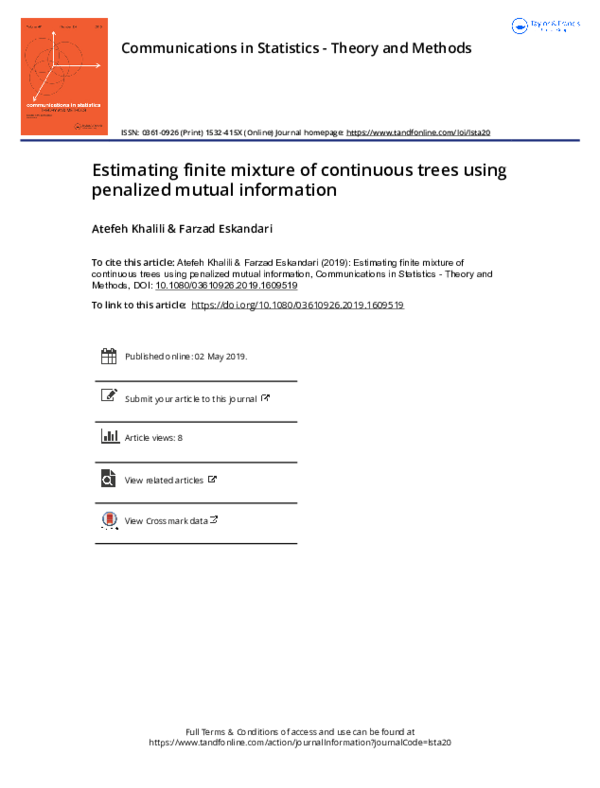 (PDF) Estimating finite mixture of continuous trees using penalized mutual information