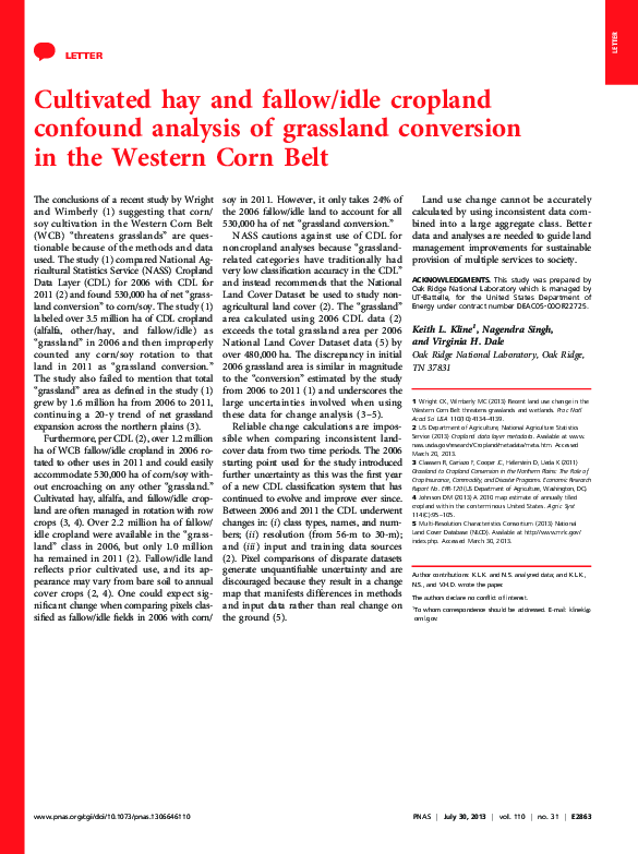 (PDF) Cultivated hay and fallow/idle cropland confound analysis of ...