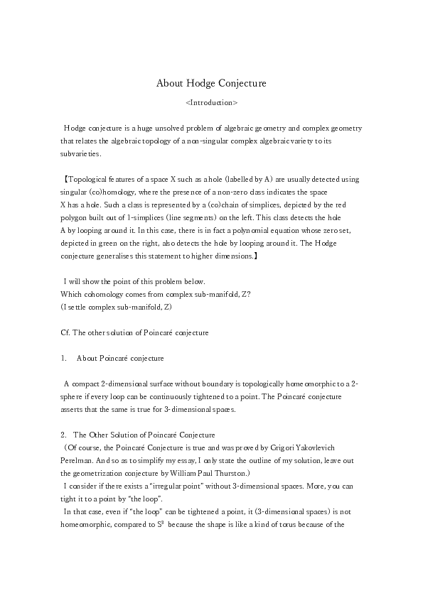 (PDF) Hodge conjecture