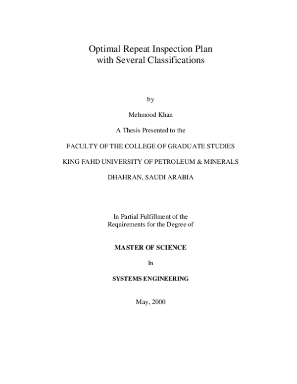 (PDF) An optimal repeat inspection plan with several classifications