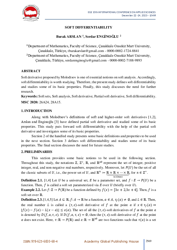 (PDF) SOFT DIFFERENTIABILITY