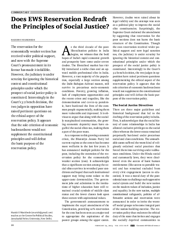 (PDF) EWS RESERVATION