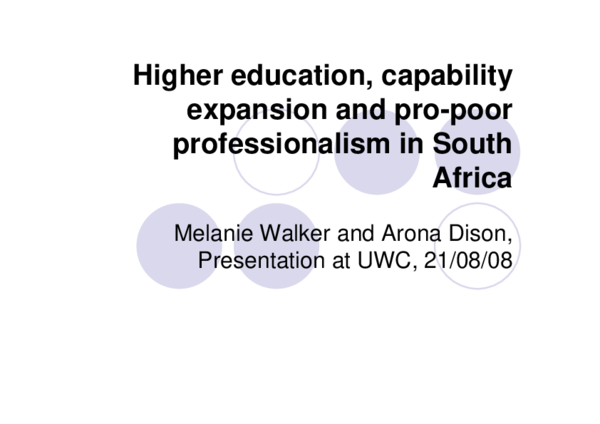 (PDF) Higher education, capability expansion and pro-poor ...
