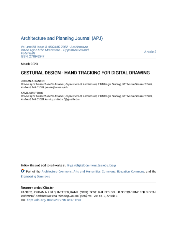 (PDF) Gestural Design - Hand Tracking for Digital Drawing