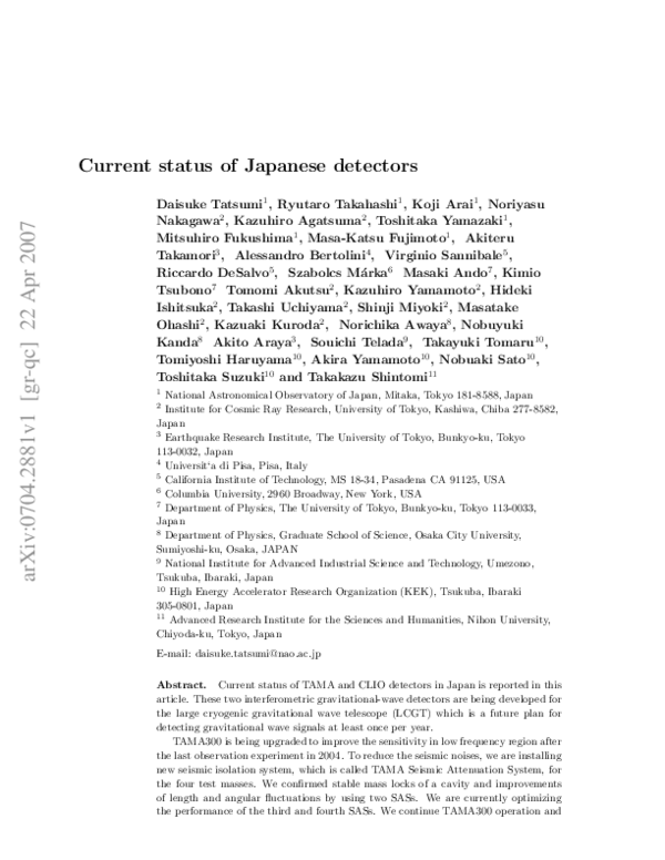 (PDF) Current status of Japanese detectors