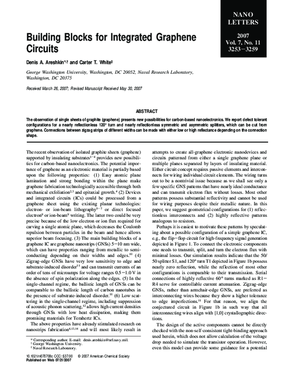 (PDF) Building Blocks for Integrated Graphene Circuits