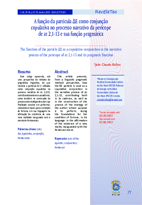 (PDF) função da partícula ΔE como conjunção copulativa no processo ...