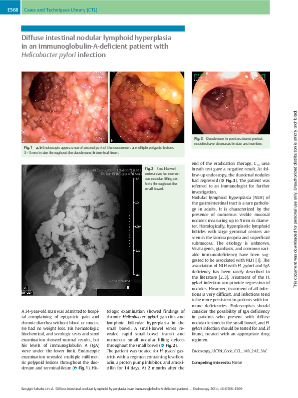 (PDF) Diffuse intestinal nodular lymphoid hyperplasia in an ...