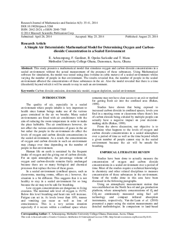 (PDF) A Simple Air Deterministic Mathematical Model for Determining ...