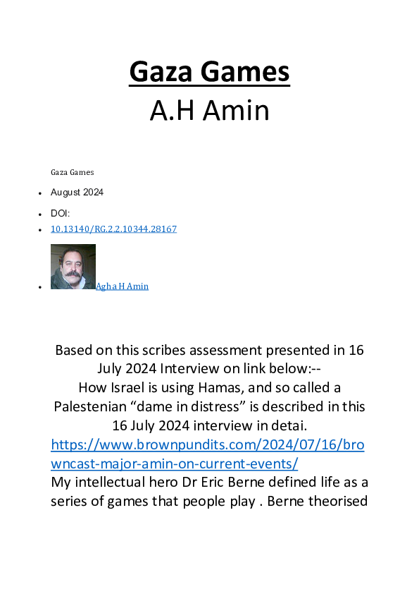 (PDF) Gaza Games