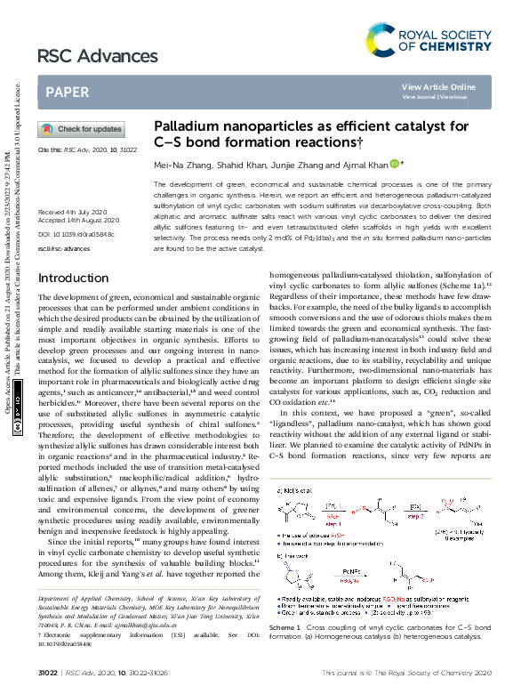 (PDF) Palladium Nanoparticles in Glycerol: A Versatile Catalytic System ...