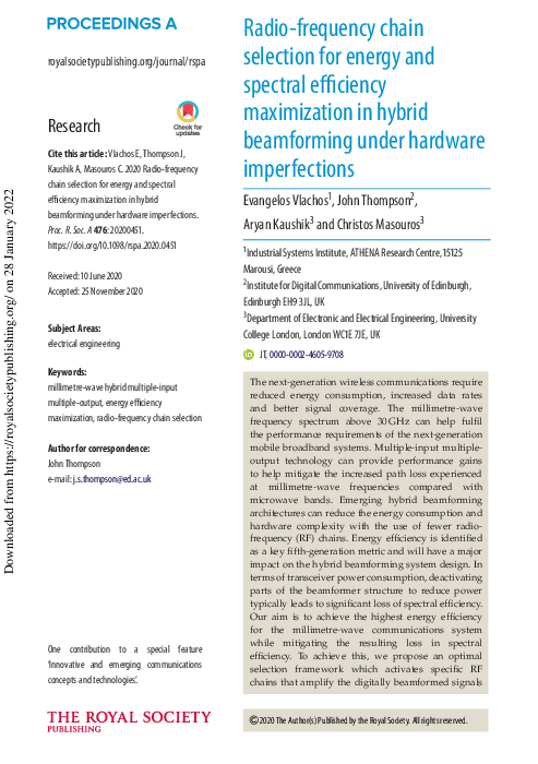 (PDF) Radio-frequency chain selection for energy and spectral ...