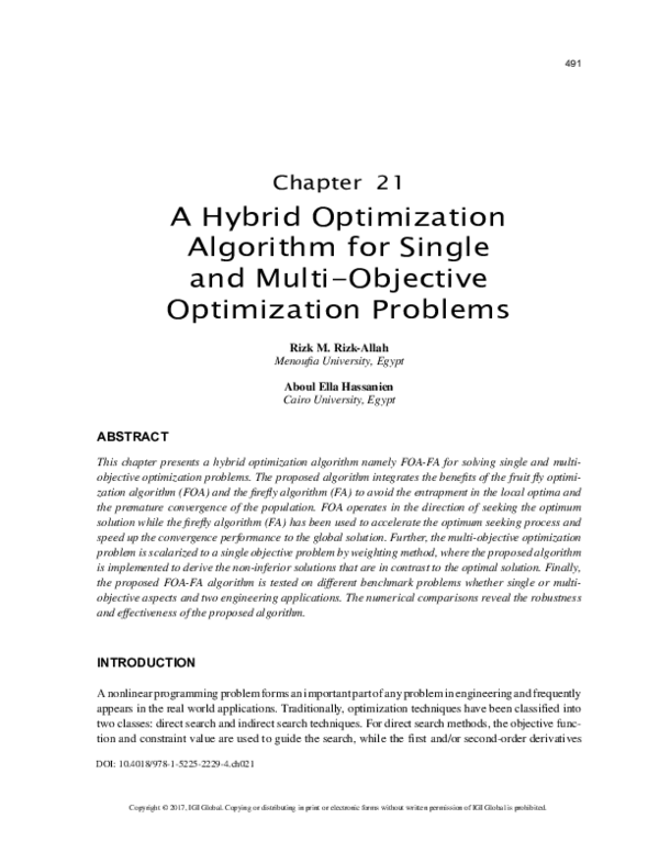 (PDF) Hybrid FOA-FA for Optimization Problems