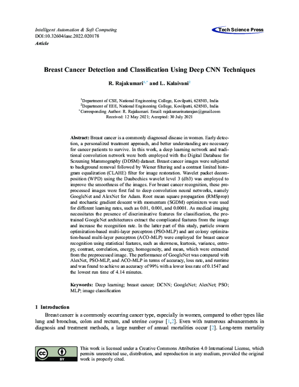 (PDF) Breast Cancer Detection and Classification Using Support Vector Machines and Pulse Coupled ...